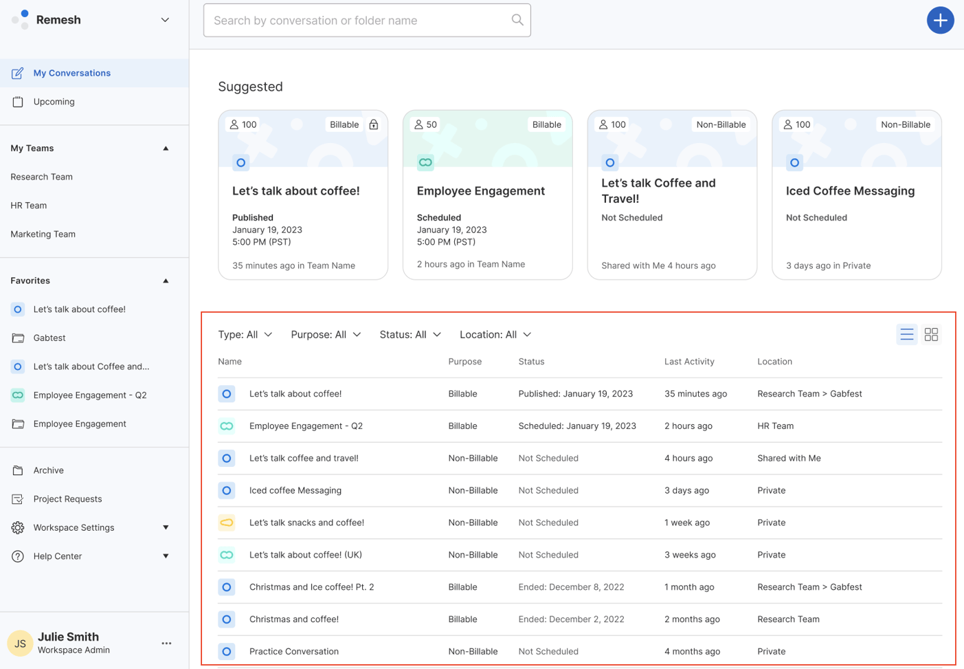 Conversation Management: Your ‘My Conversations’ Dashboard